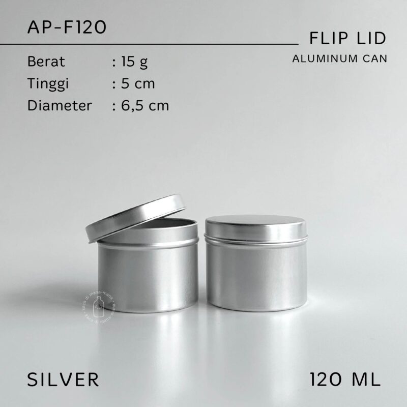 Kaleng Pomade Aluminium Tin Can Pot Pomade SILVER & BLACK FLIP CAP ...
