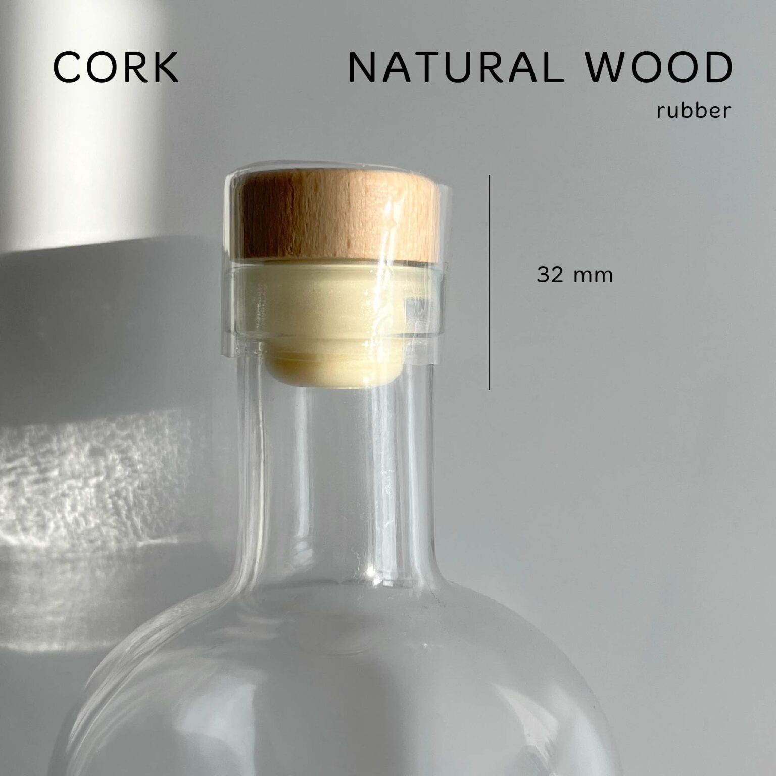 Tutup Botol Cork Wooden Cork 34mm - Kaca Dimana Mana