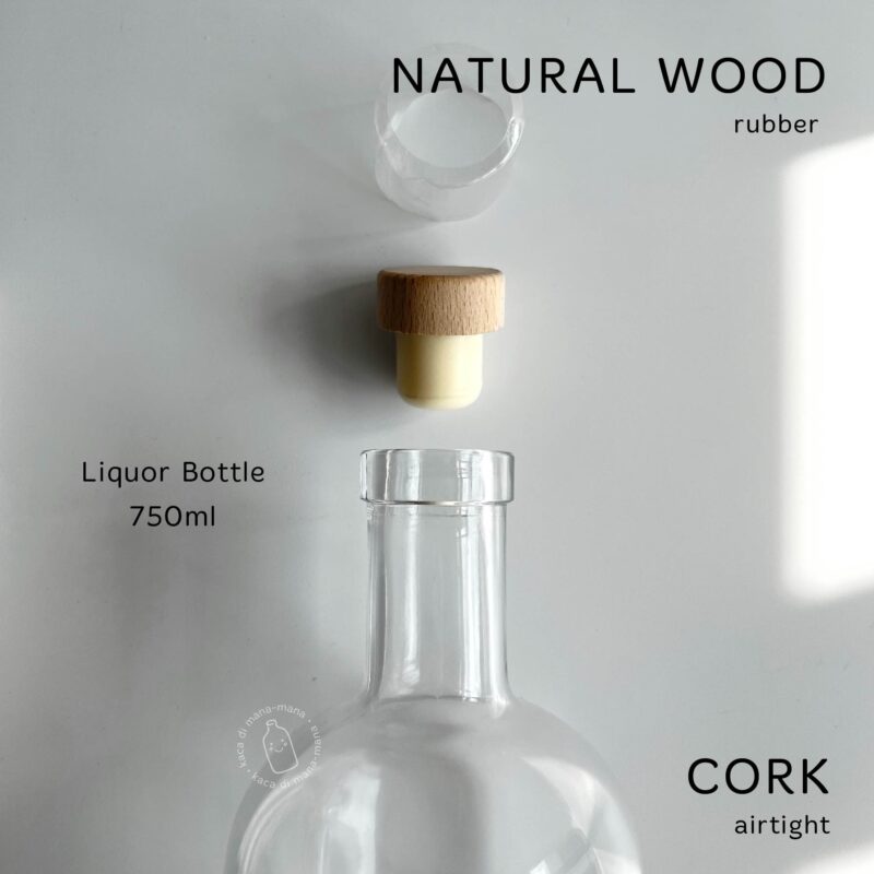 Tutup Botol Cork Wooden Cork 34mm - Kaca Dimana Mana