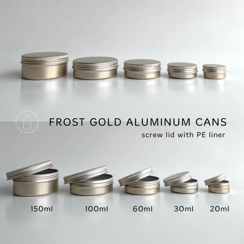 Kaleng Pomade Aluminium Tin Can Pot Pomade FROST GOLD SCREW PE LINER ...