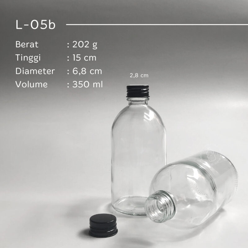 Botol kaca 280ml, 350ml, 500ml - botol juice kopi - bulat - Kaca Dimana ...