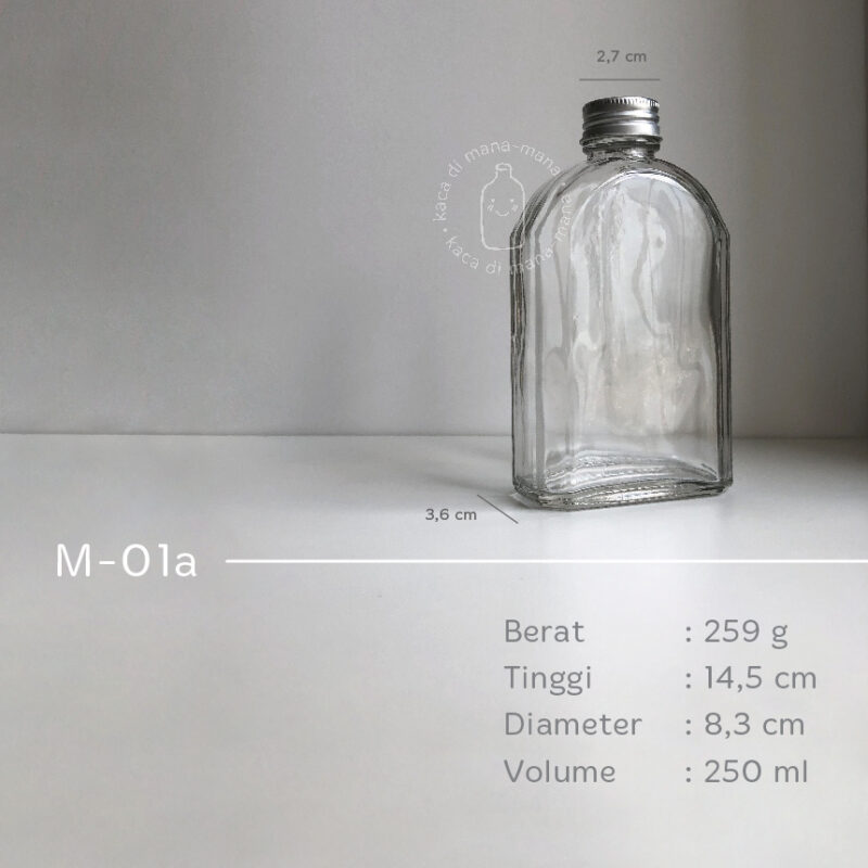 Botol kaca gepeng - botol juice kopi - flat glass bottle - Kaca Dimana Mana