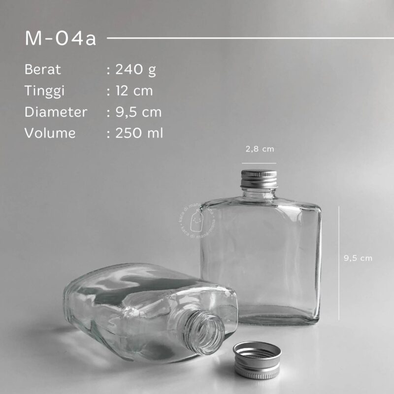 Botol kaca 100ml & 250ml - flask bottle - Kaca Dimana Mana