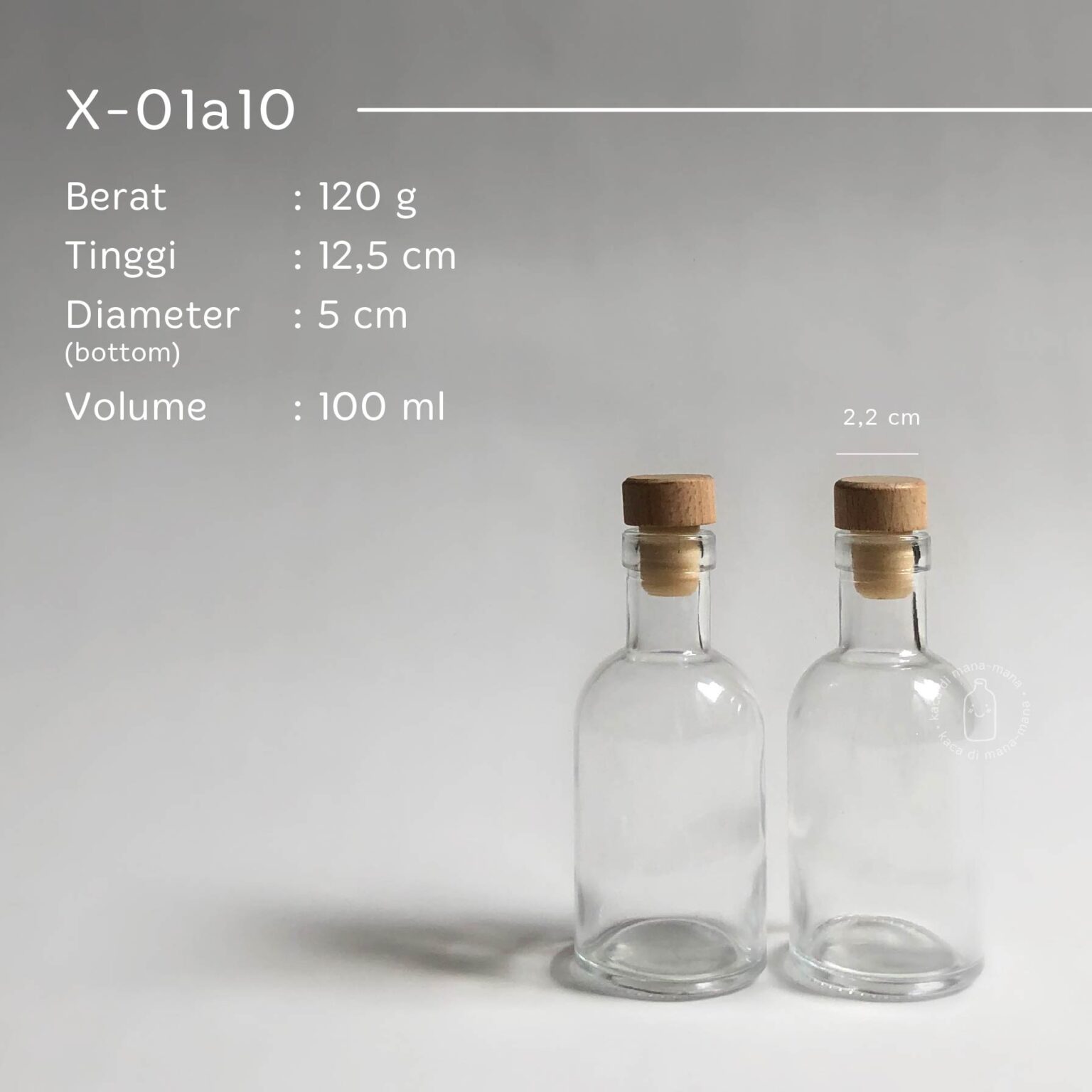 Botol kaca liquor bottle - tutup cork - Kaca Dimana Mana