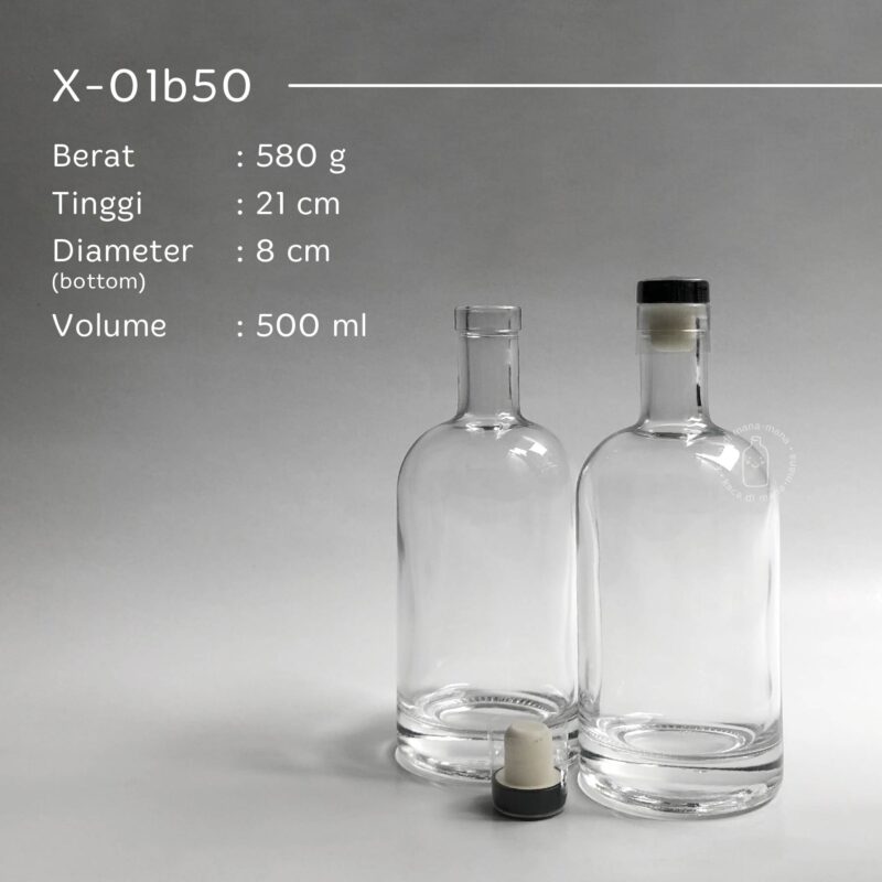 Botol kaca liquor bottle - tutup cork - Kaca Dimana Mana