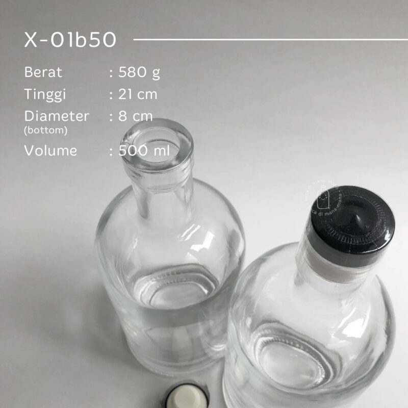 Botol kaca liquor bottle - tutup cork - Kaca Dimana Mana