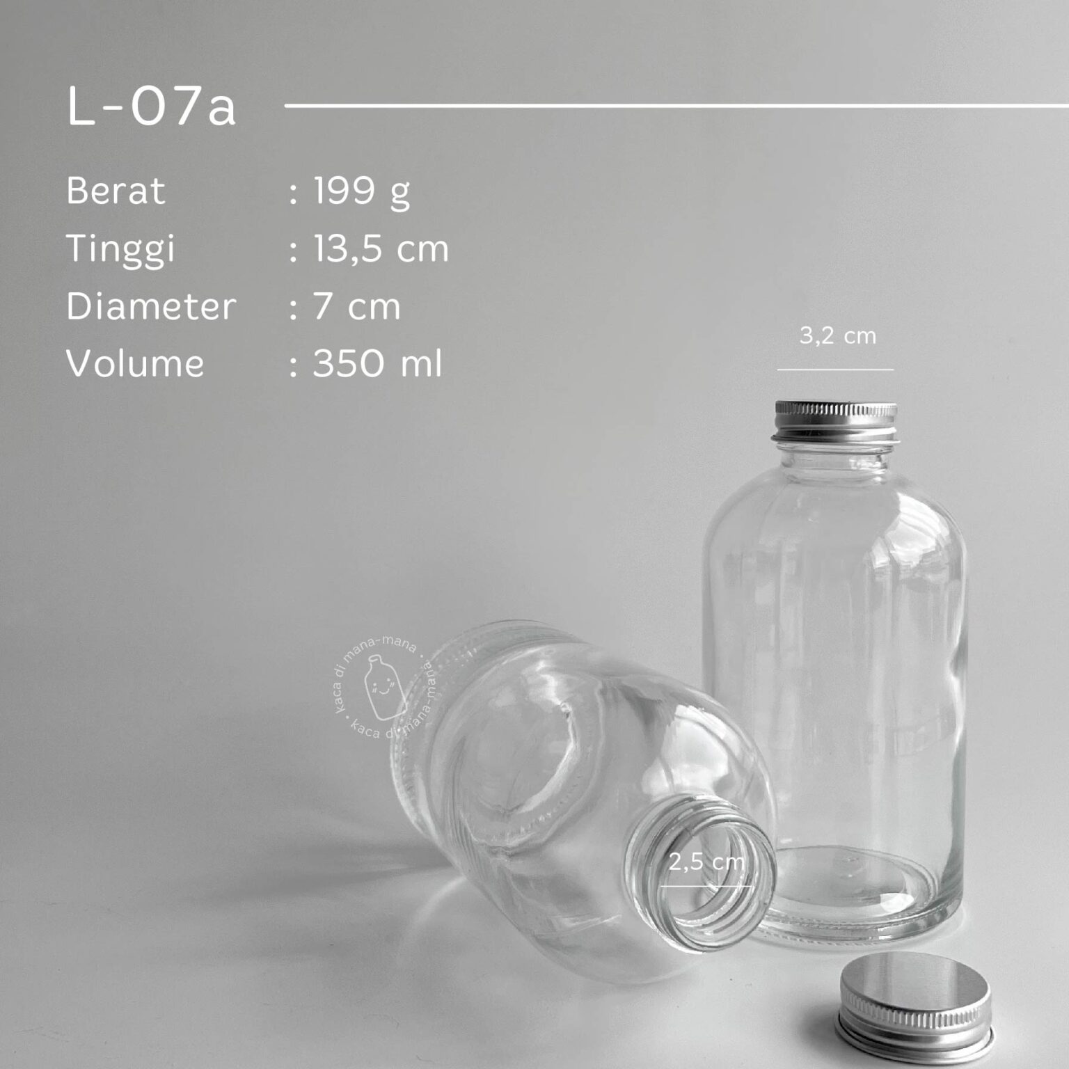 Botol kaca bulat lebar - botol juice kopi madu - Kaca Dimana Mana