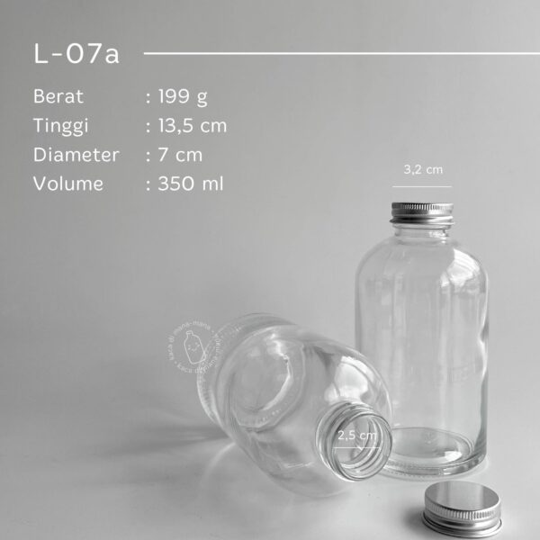 Botol kaca bulat lebar - botol juice kopi madu - Kaca Dimana Mana