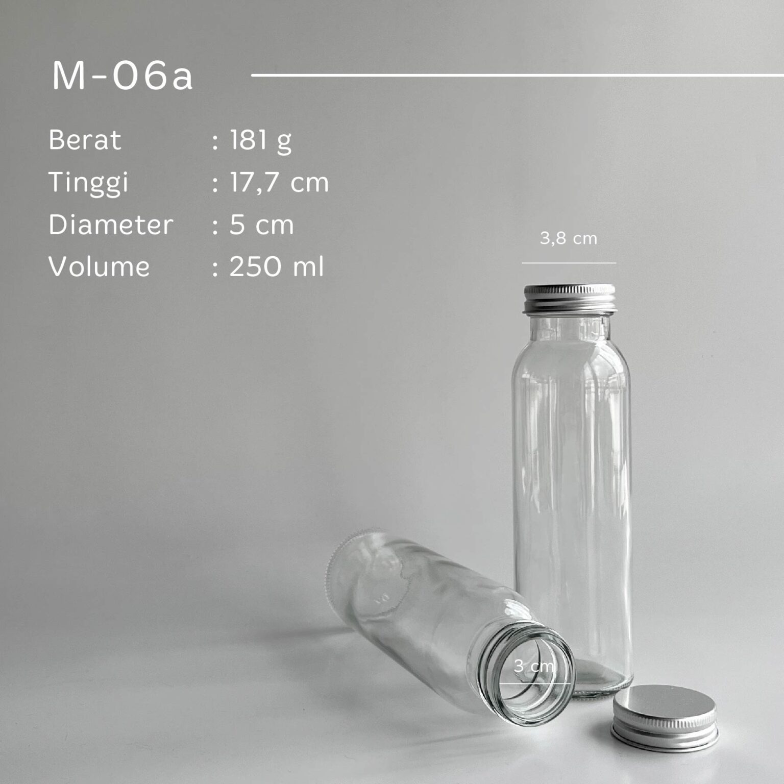 Botol kaca tinggi bulat - botol juice kopi madu - Kaca Dimana Mana