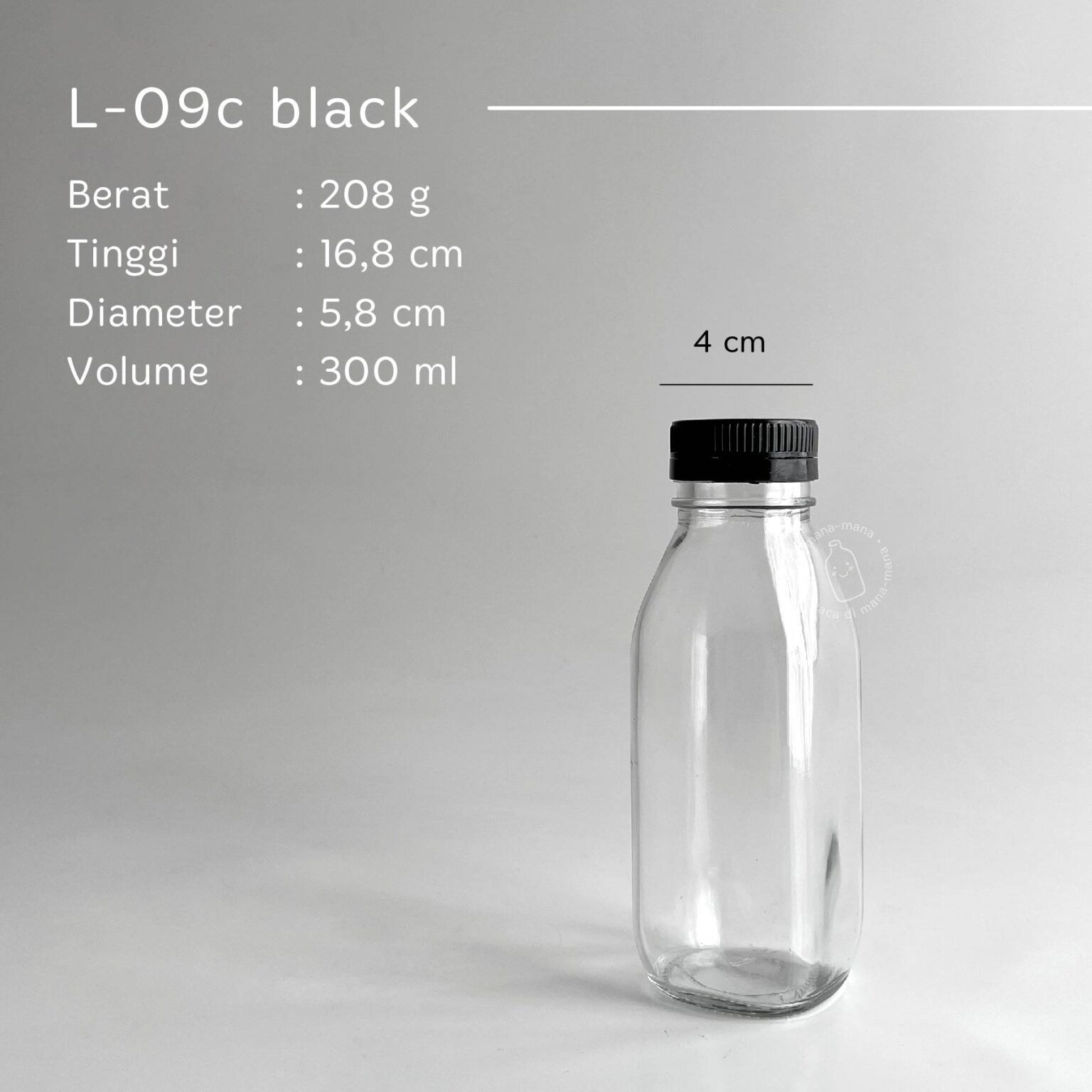 Botol kaca Times Square 300ml 500ml 1 liter - botol juice kopi - kotak ...