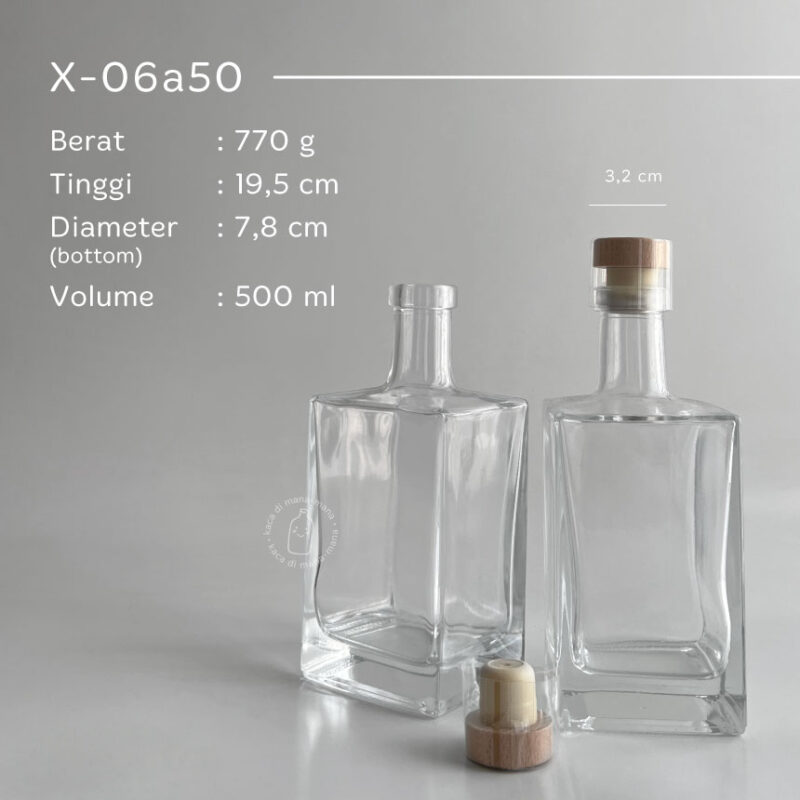 Botol kaca - The Cube Liquor Glass Bottle - Botol Liquor - Kaca Dimana Mana