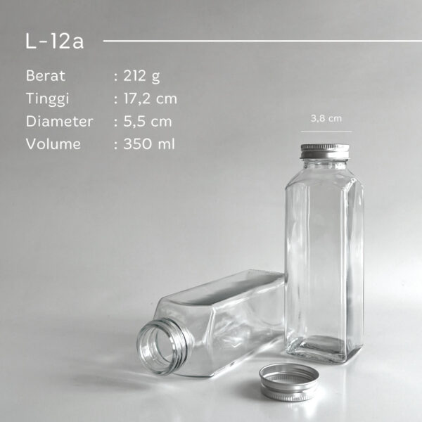 Botol kaca FRANKLIN SQUARE estetik aesthetic 350ml & 500ml - botol ...